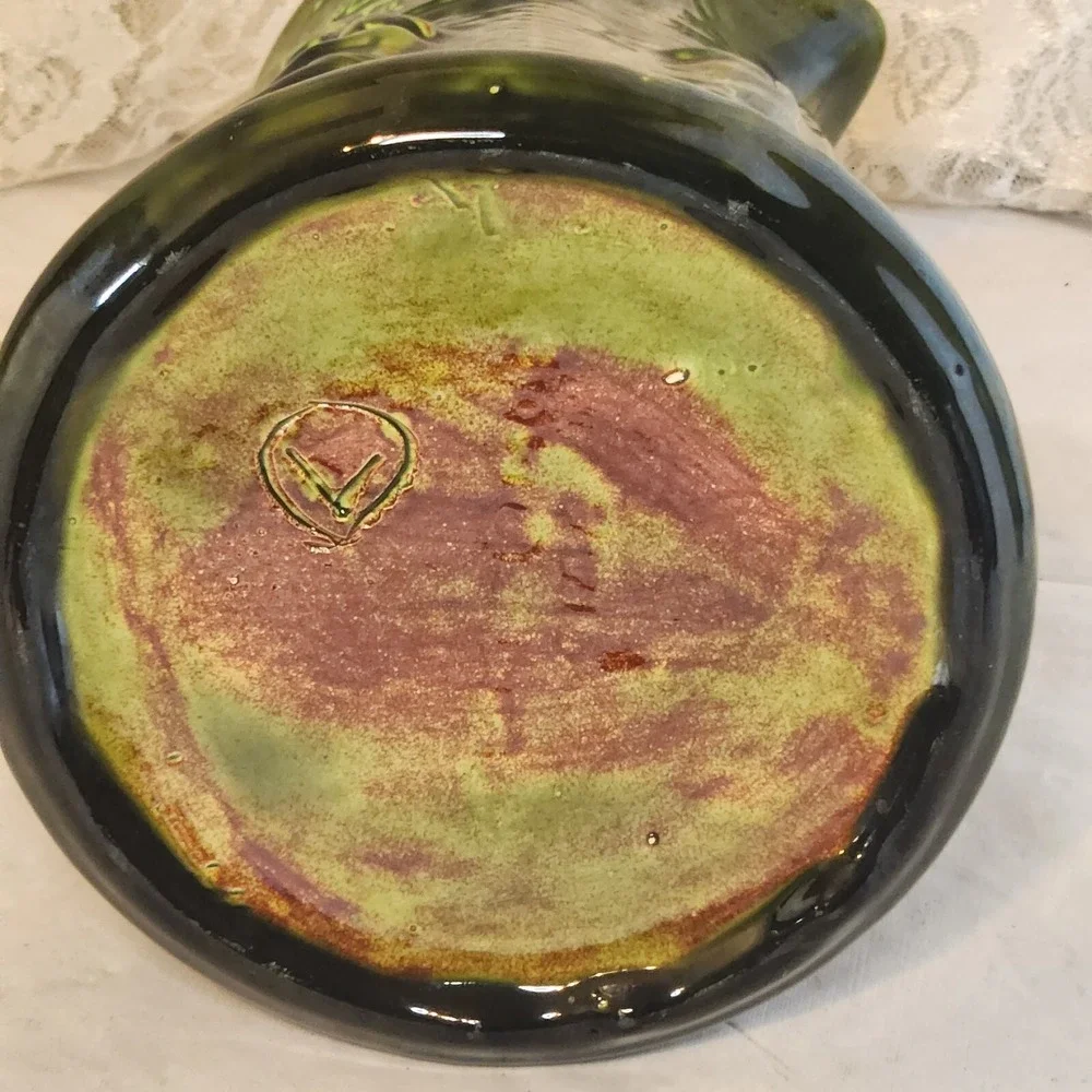 Sarreguemines | Dining | French Green White Majolica Beer Pitcher ...